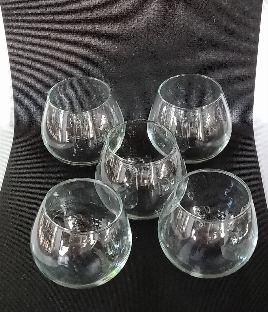 Set of 5 Roly Poly Crystal Glass / Whiskey Glasses, Furniture & Home ...