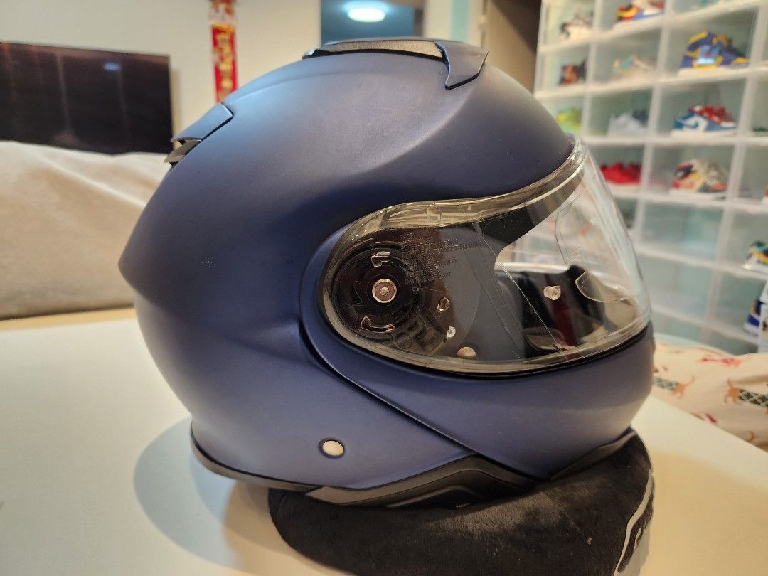 Shoei neotec 2 matt blue (S), Motorcycles, Motorcycle Accessories on ...