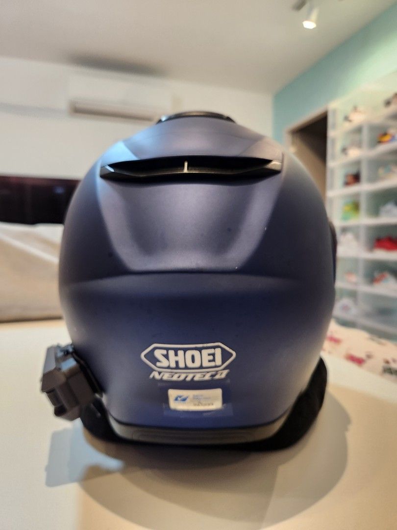 Shoei neotec 2 matt blue (S), Motorcycles, Motorcycle Accessories on ...