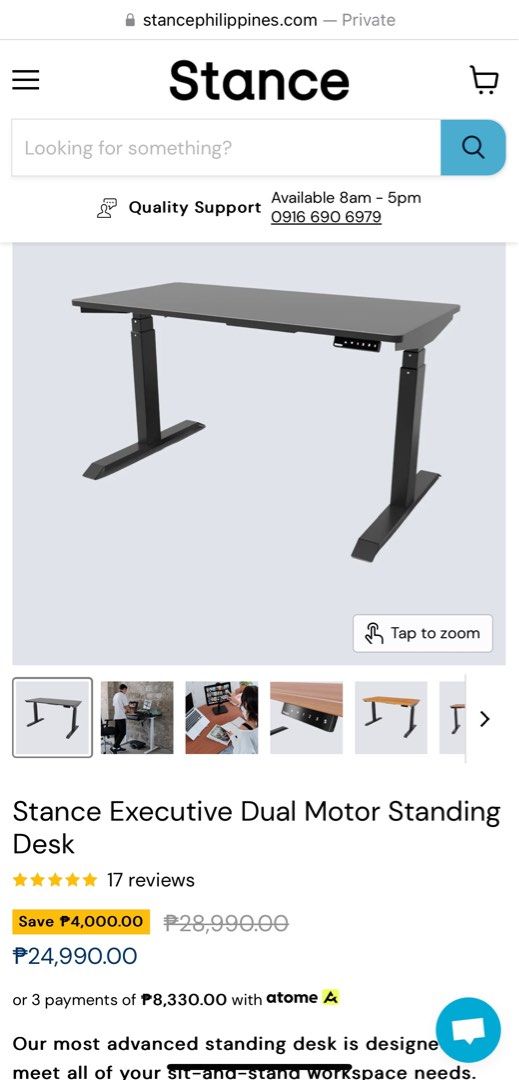 Stance Executive Dual Motor Standing Desk, Furniture & Home Living ...