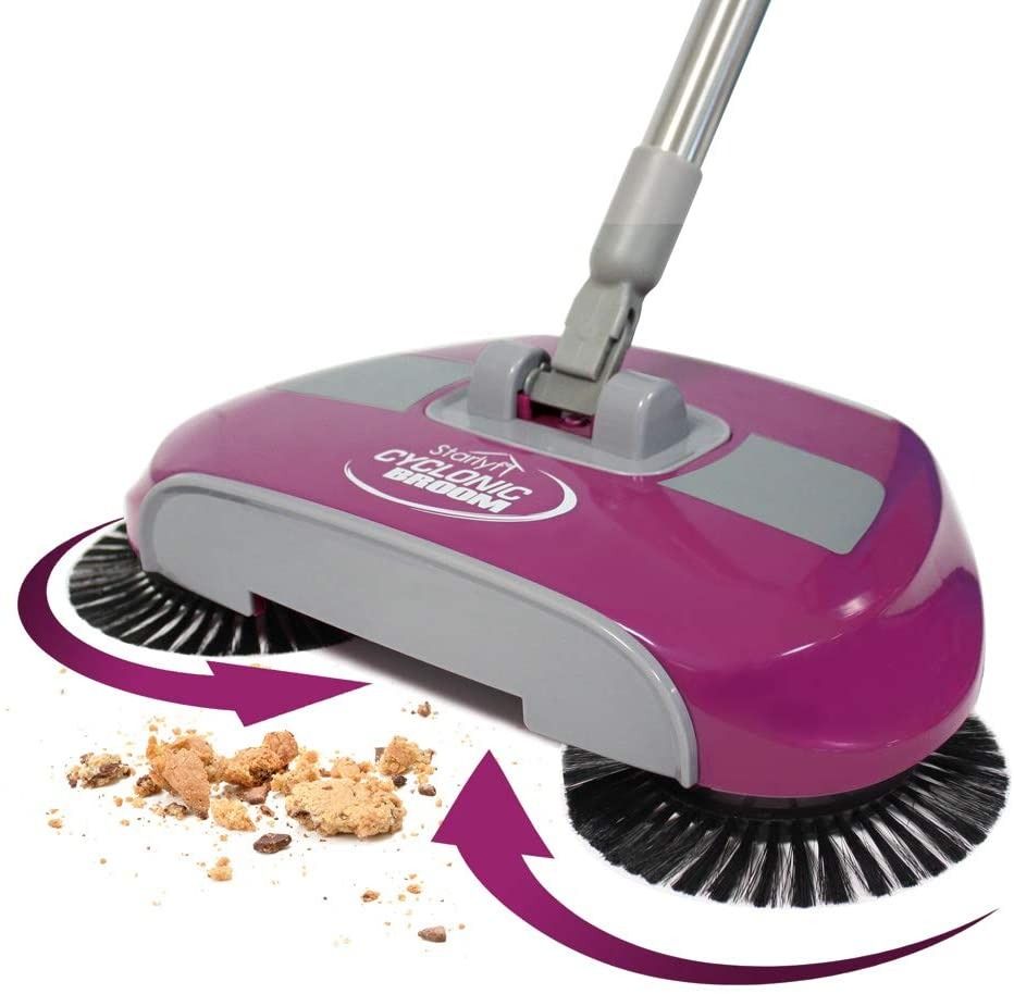 "Starlyf Cyclonic Broom Automatic Rotating Broom with 3 Brush ...