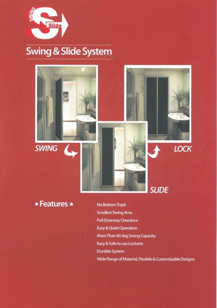 Swing and Slide Door, Furniture & Home Living, Bathroom & Kitchen ...