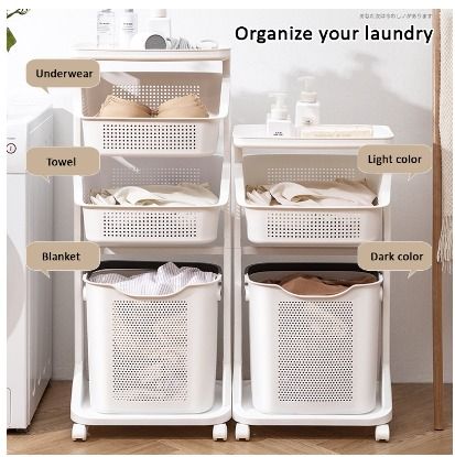 Swing laundry storage laundry basket with wheels NT0158, Furniture ...