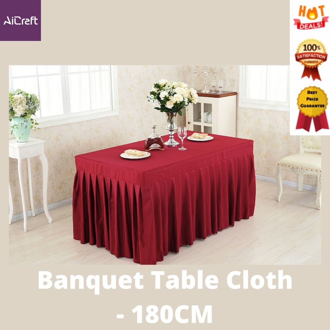 🍀Table Cloth Long 180cm for Long Rectangle Table Banquet Events Weddings Party Hotel Conference ...