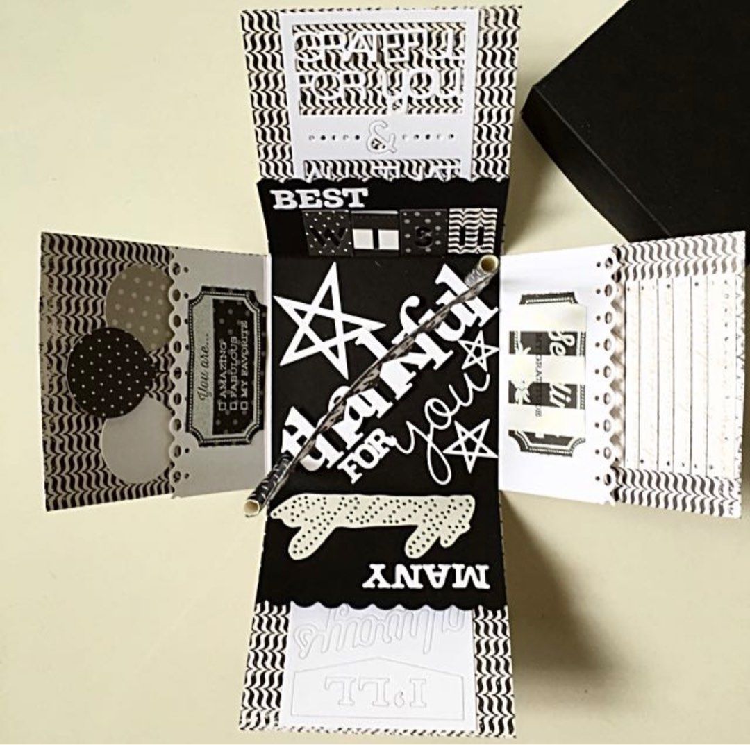 Thankful for you farewell handmade explosion box card, Hobbies & Toys ...