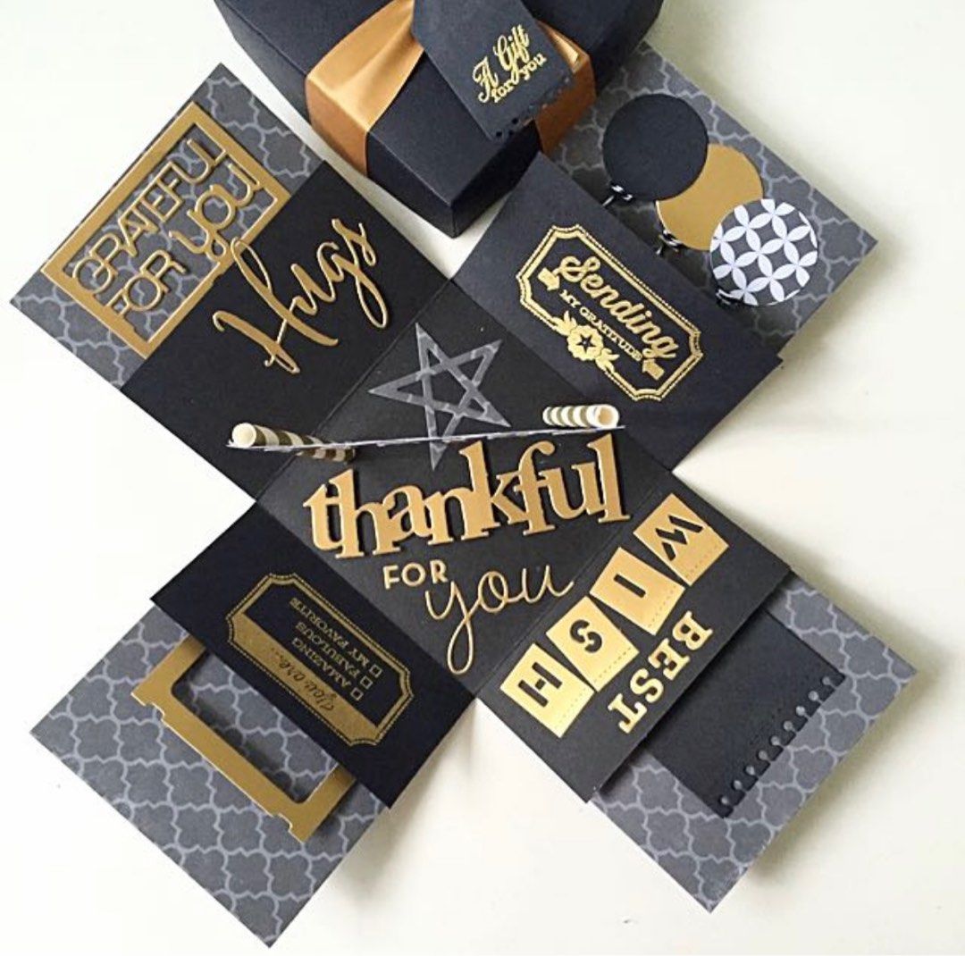 Thankful for you farewell handmade explosion box card, Hobbies & Toys ...
