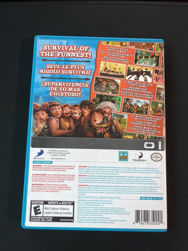 The croods prehistoric party! nintendo wii u complete in box, Video ...