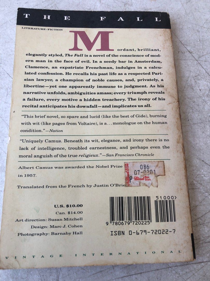 The Fall Albert Camus 1991 1st Vintage International Edition, Hobbies ...