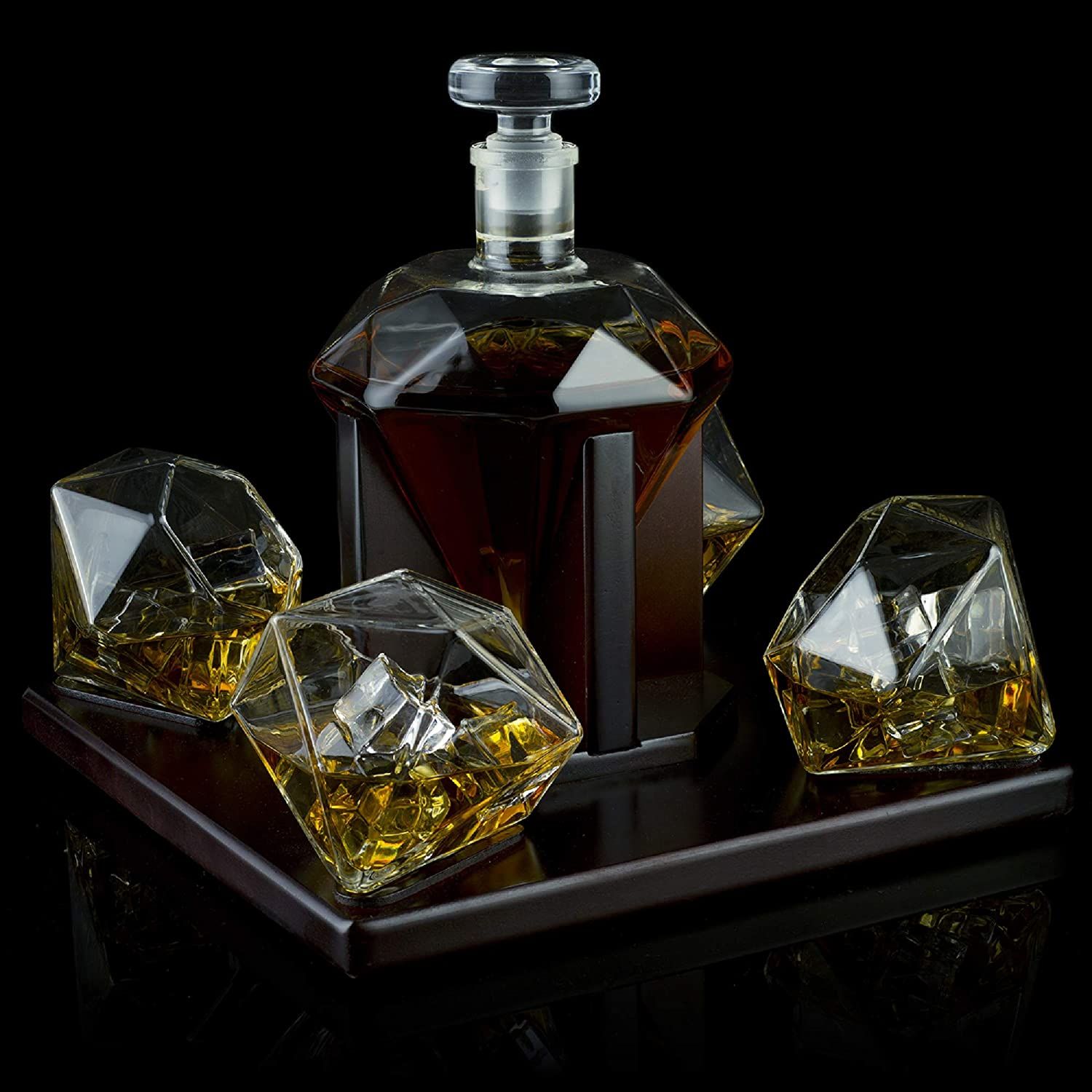The Wine Savant Diamond Whiskey and Wine Decanter, Great Gift! 750ml ...