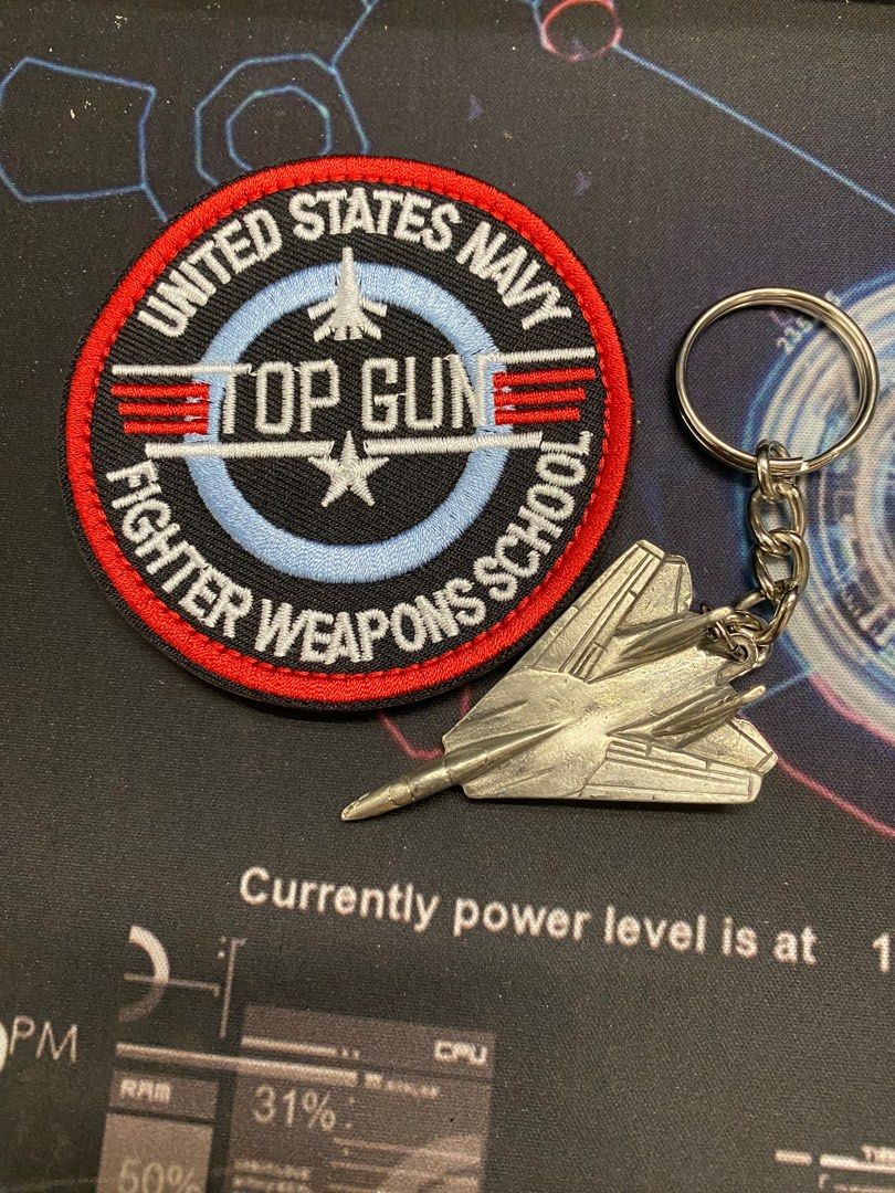 Topgun top gun Maverick f-14 keychain and mission patch, Hobbies & Toys ...