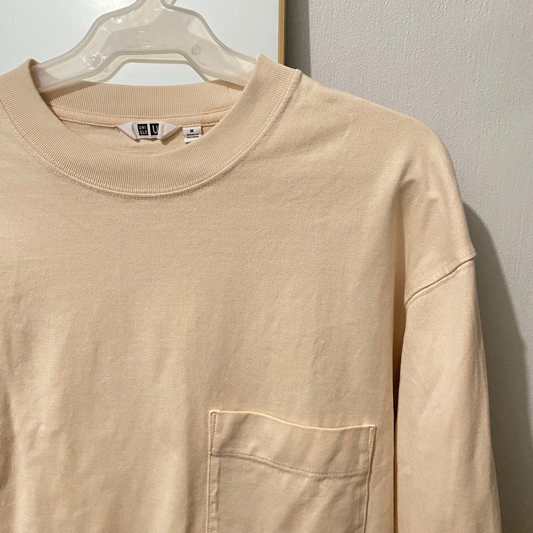 Uniqlo Beige Sweater, Men's Fashion, Tops & Sets, Tshirts & Polo Shirts ...