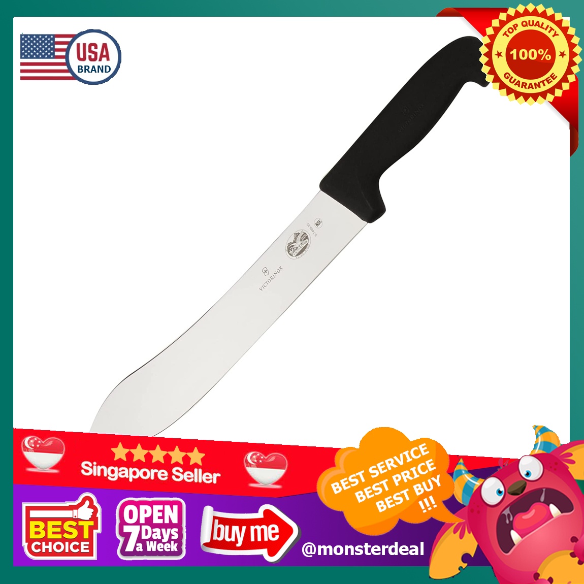 Victorinox Swiss Army Cutlery Fibrox Pro Butcher Knife, 10-Inch silver ...