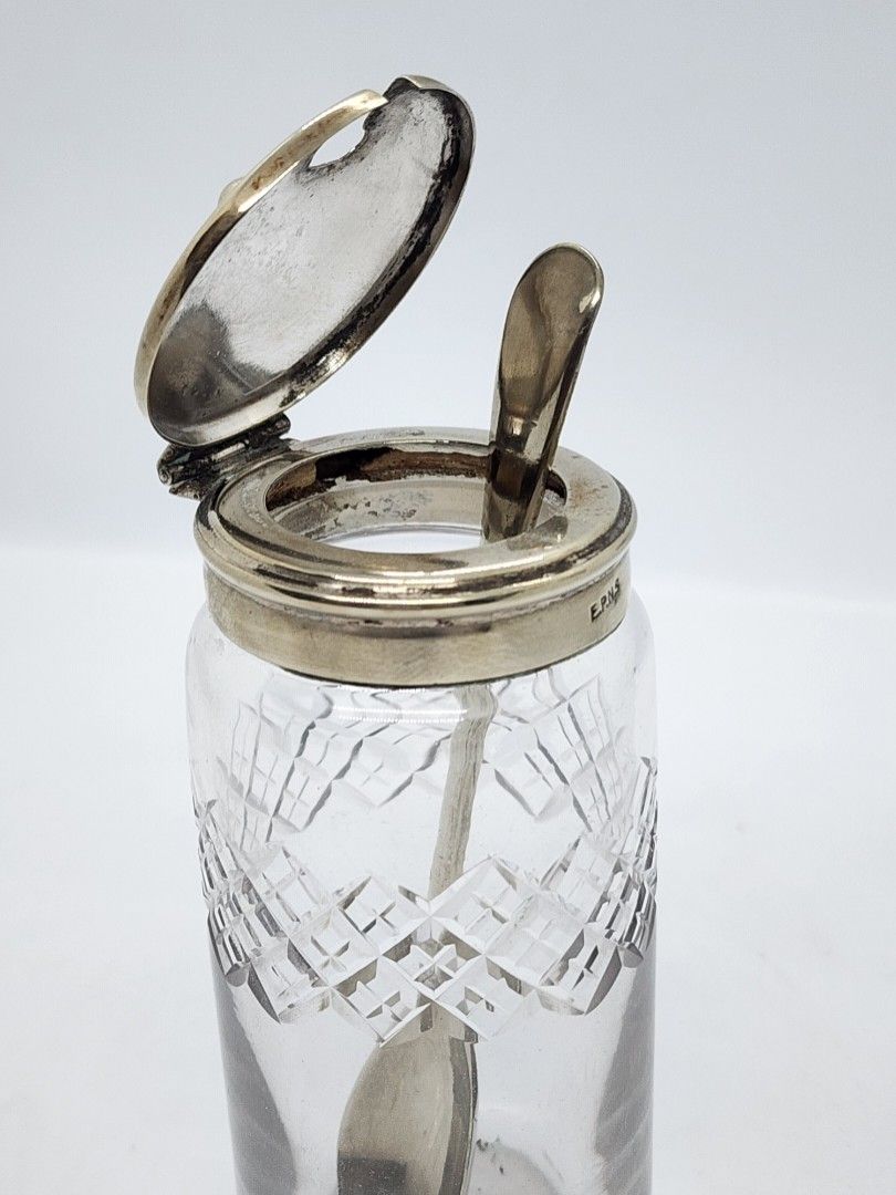 vintage EPNS silver & crystal glass container., Hobbies & Toys ...