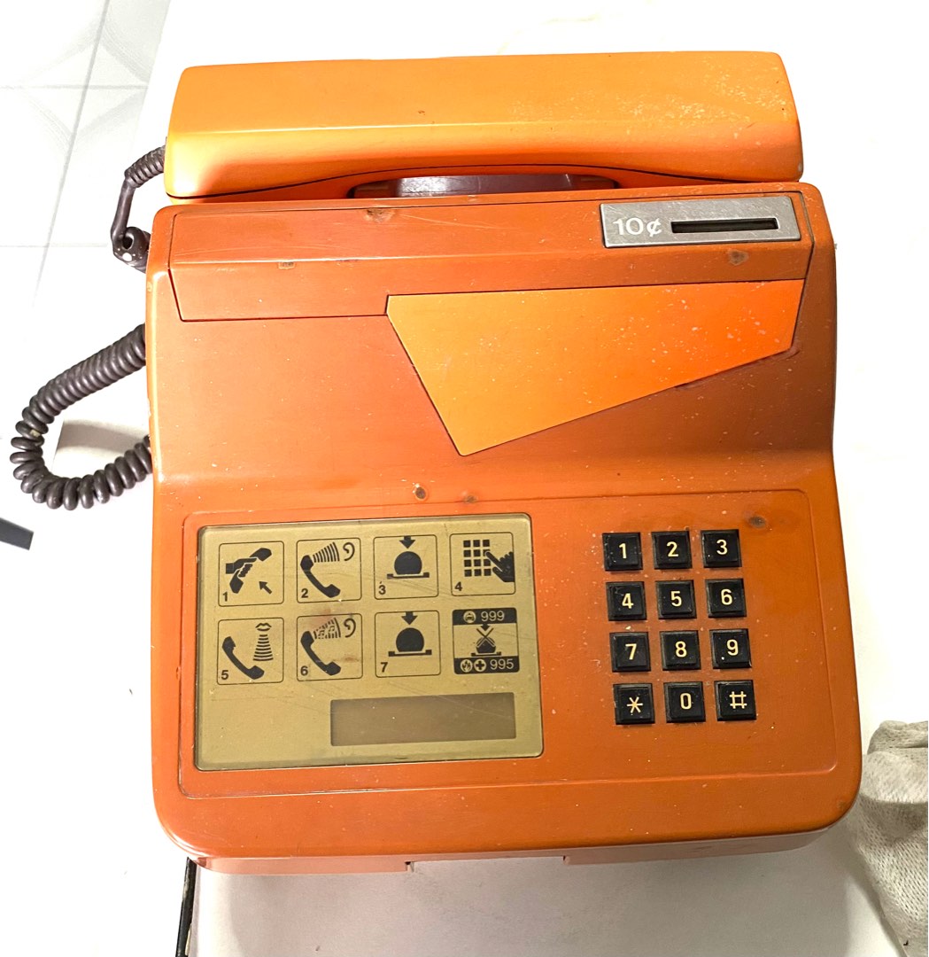Vintage orange pay phone coin phone . FIXED PRICE , Hobbies & Toys ...