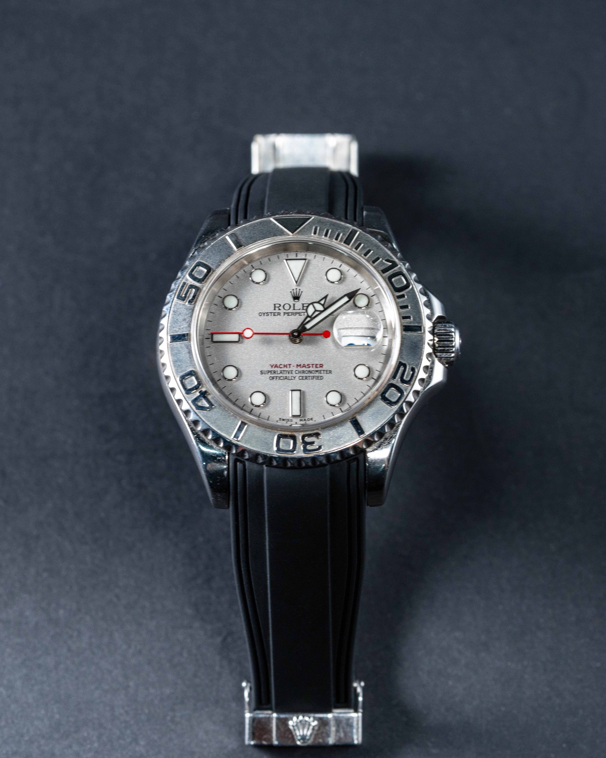 Vulcanised FKM Rubber Strap in Classy Black by Solitaire for Rolex ...