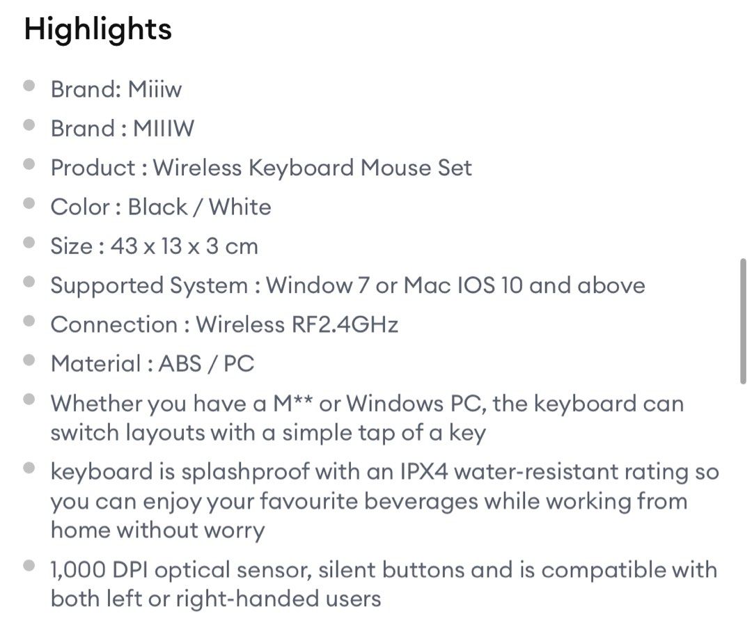 Xiaomi Miiw Wireless Keyboard And Mouse Computers And Tech Parts And Accessories Computer