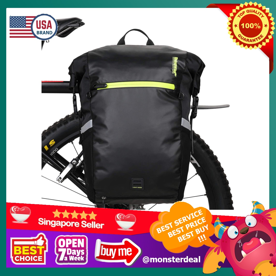 [YBR] (chk) Rhinowalk Bike Bag Waterproof Bike Pannier Bag,(for Bicycle ...