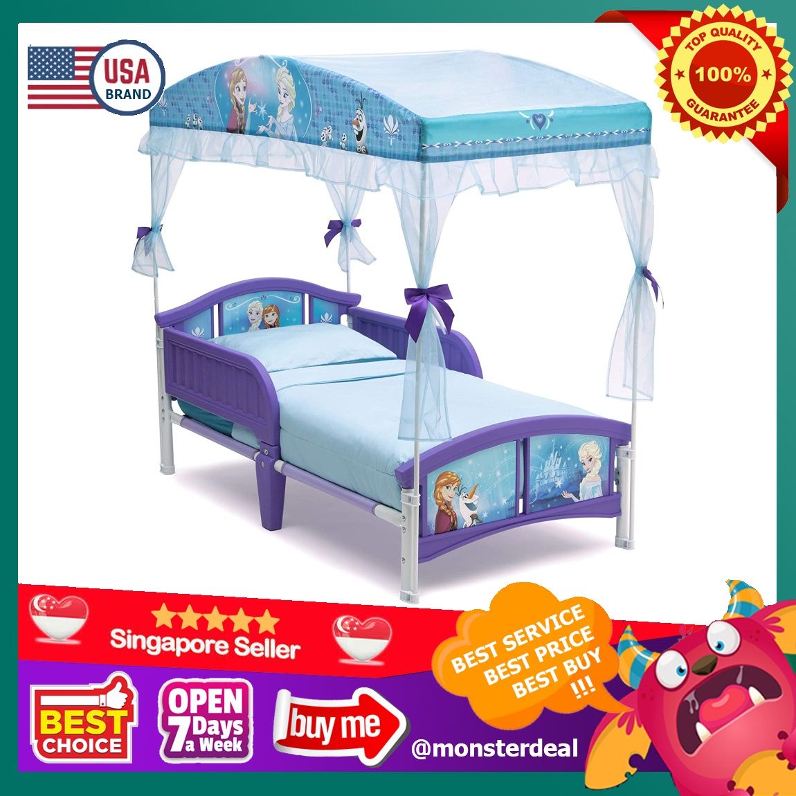 [YBR] Delta Children USA Canopy Toddler Bed, Disney Frozen Frame ...