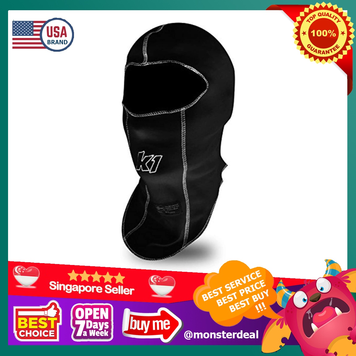 [YBR] Nomex Race Gear Single Layer Head Sock / Balaclava (Black) Go ...