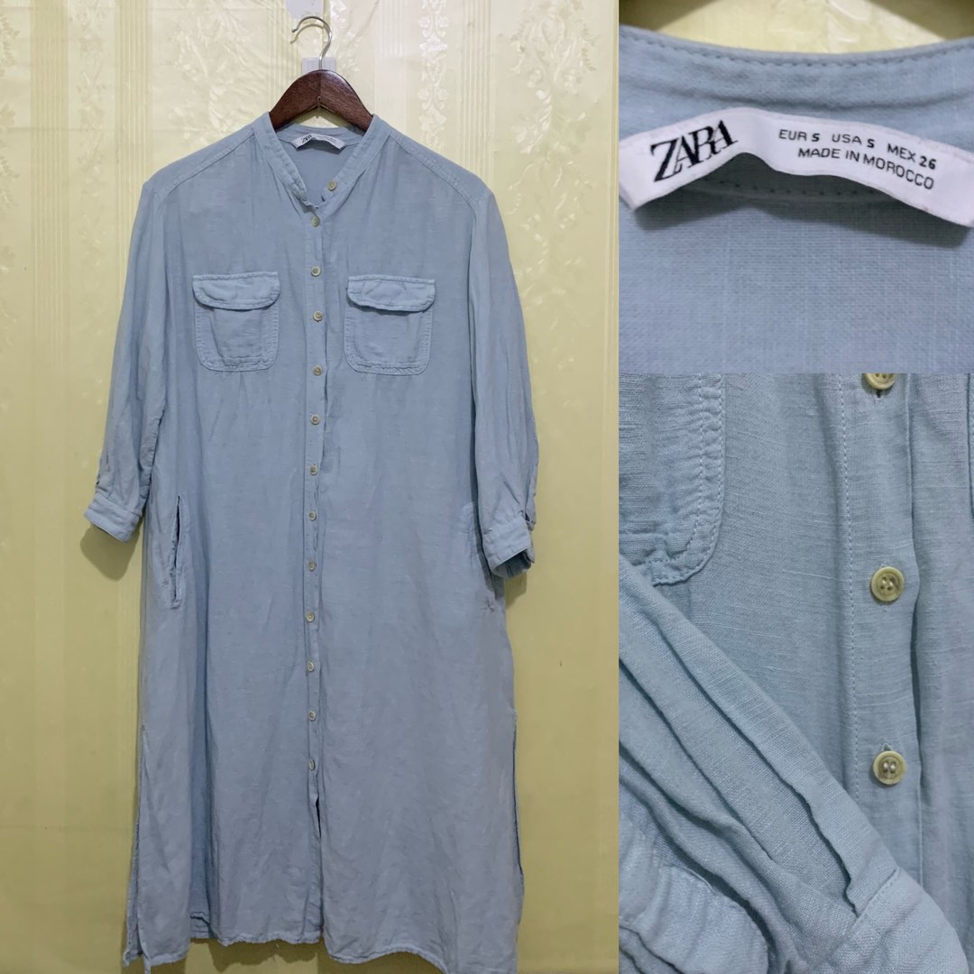 Zara linen blend dress, Women's Fashion, Dresses & Sets, Dresses on ...