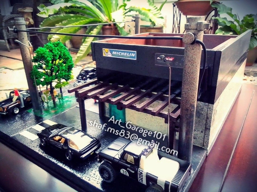 1/64 WOOD Handmade Diorama for Hotwheels / Hot wheels / Bengkel ...