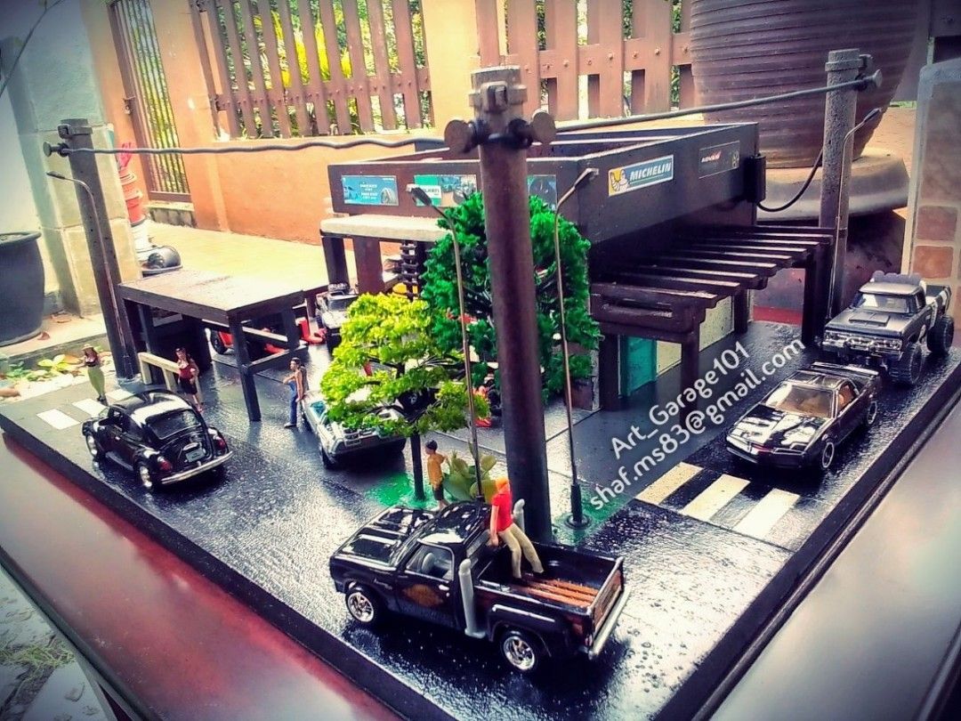 1/64 WOOD Handmade Diorama for Hotwheels / Hot wheels / Bengkel ...