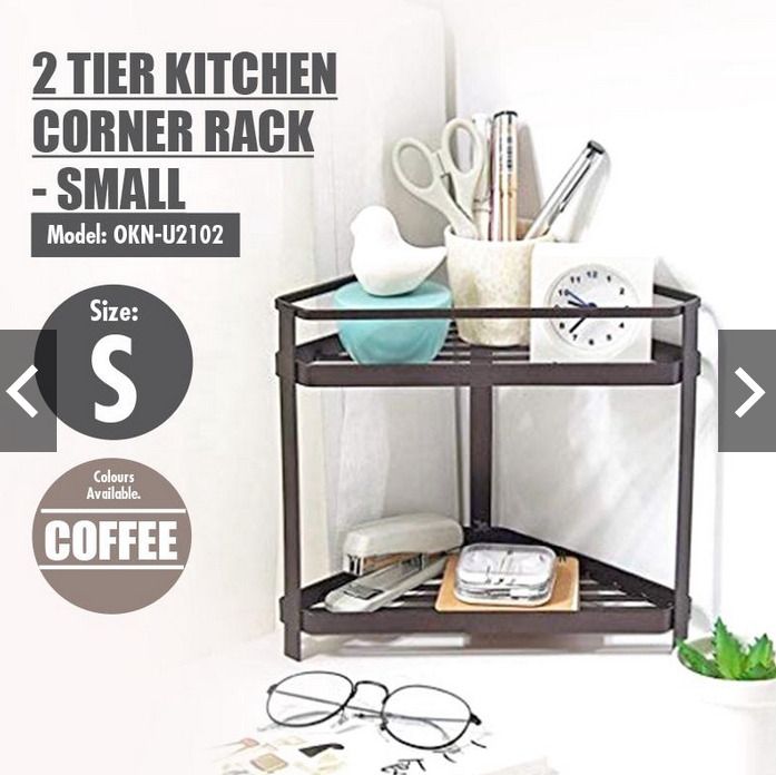 2 Tier Kitchen Corner Rack - Small, Furniture & Home Living, Bathroom ...