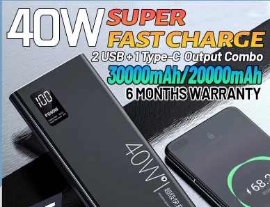 40w Super Fast Charging Power Bank Large Capacity 20000 mAh Two-way ...