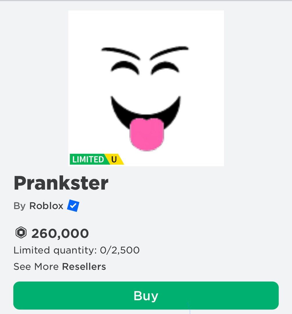 🔥 ROBLOX Limited PRANKSTER Face — 260k robux worth (valkyrie, skotn ...