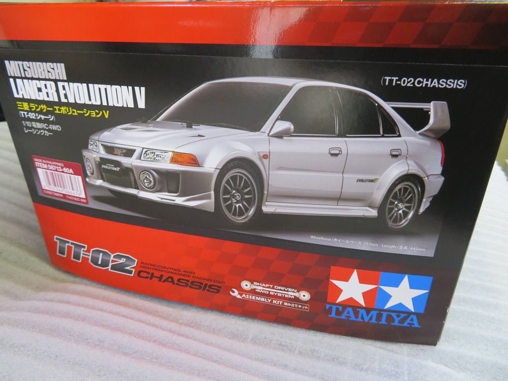 全新 TAMIYA 1/10 #58713-60A TT-02 MITSUBISHI LANCER EVO V, 興趣及遊戲, 玩具 & 遊戲 ...