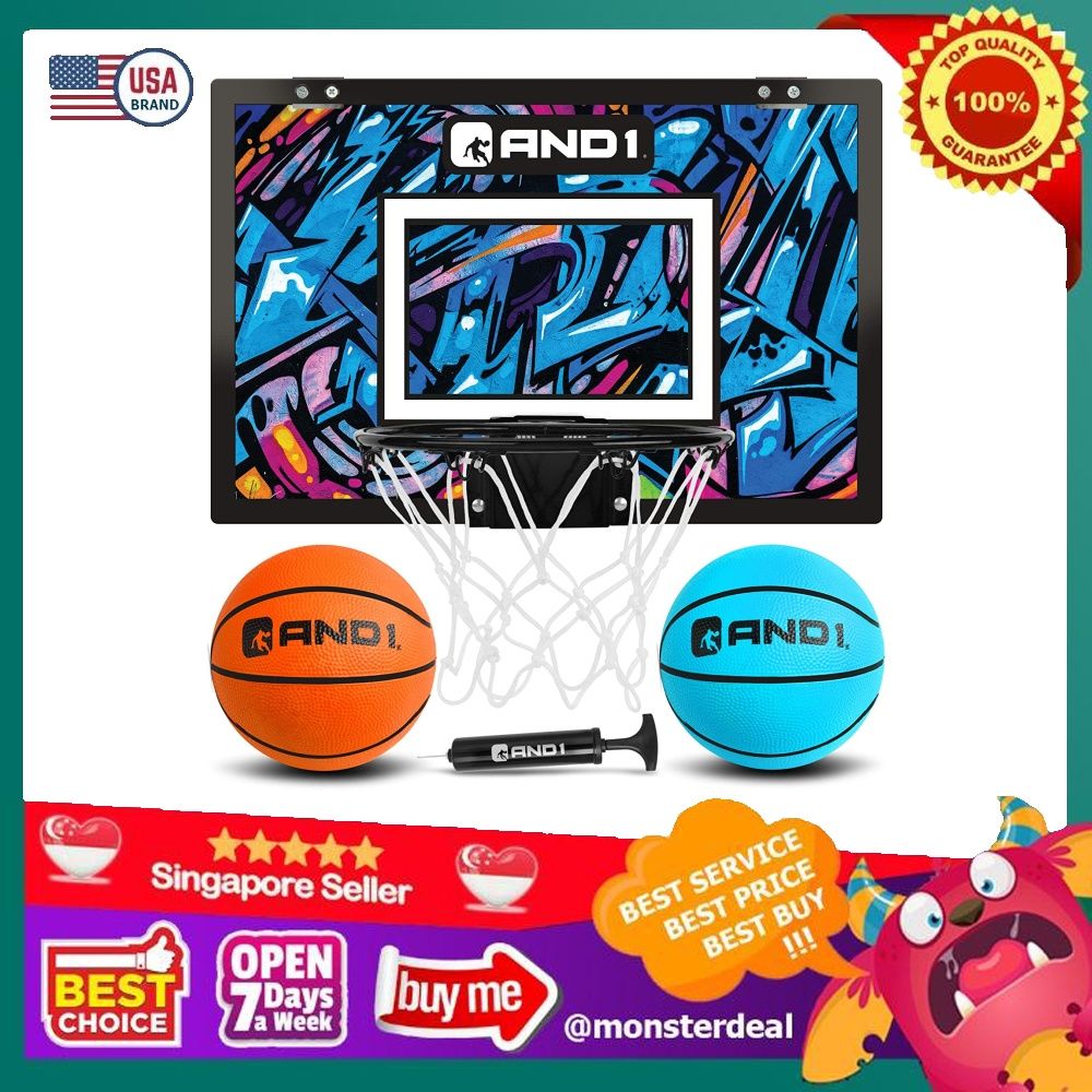 AND1 Mini Basketball Hoop: Pre-Assembled Indoor Basketball Hoop with ...