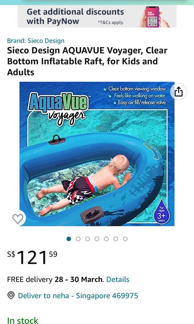 AQUAVUE Voyager, Clear Bottom Inflatable Raft, for Kids and Adults ...