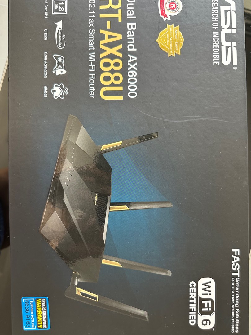 Asus Wifi 6 Router RT AX88U , Computers & Tech, Parts & Accessories ...