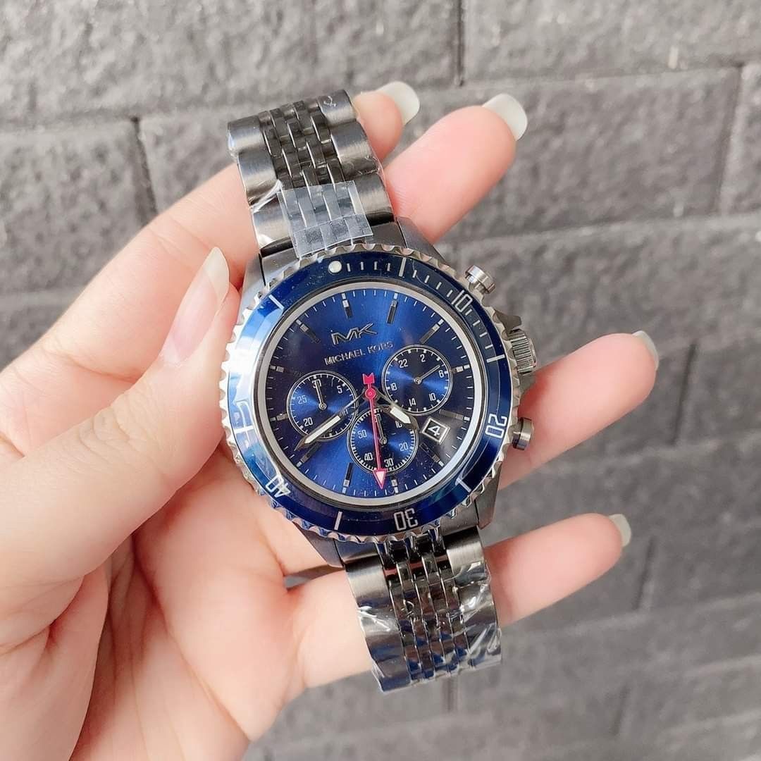 Authentic MK Bayville MK8727 Chronograph Blue Dial Men's Watch, Men's ...