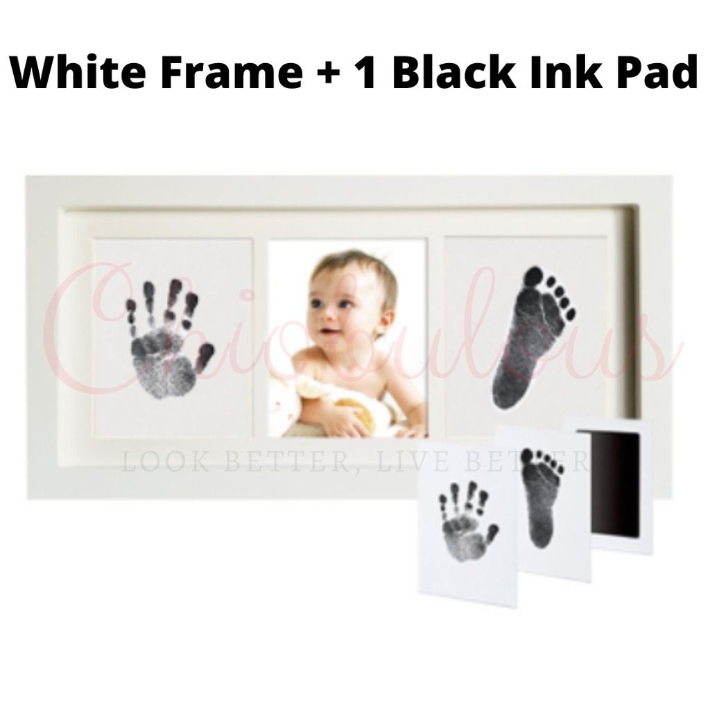 Baby Handprint Footprint Photo Frame No Ink Pad Inkless Infant Print ...