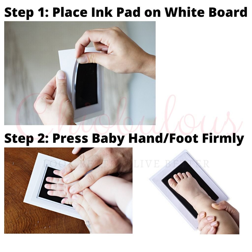 Baby Handprint Footprint Photo Frame No Ink Pad Inkless Infant Print ...