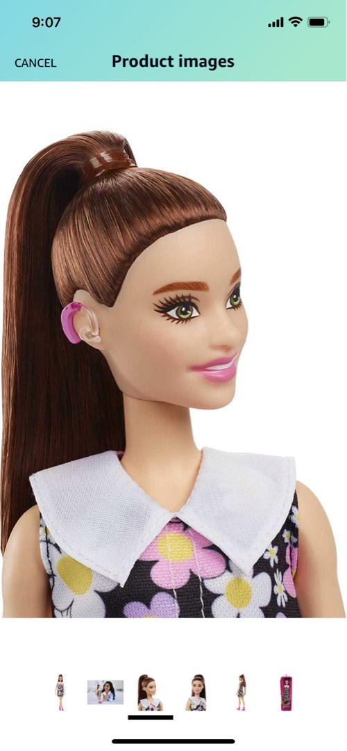 Barbie Fashionistas Doll #187, Brunette Ponytail, Shift Dress, Pink ...