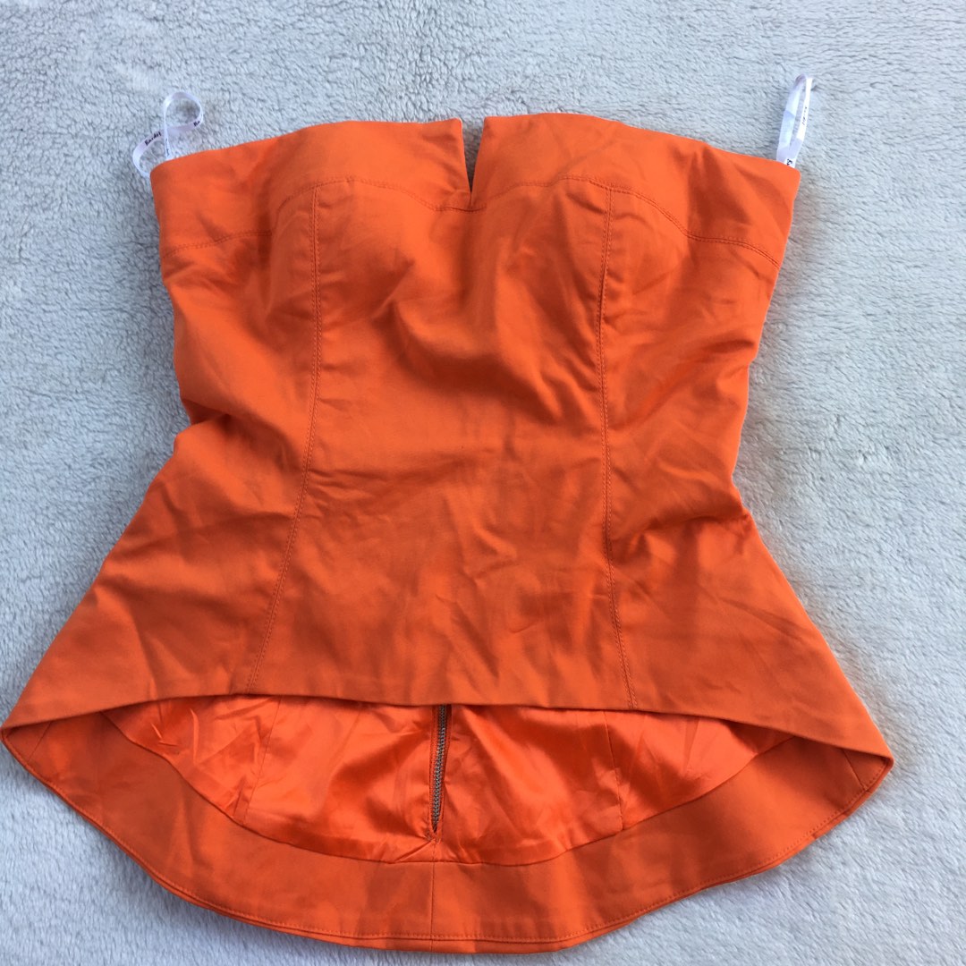 Bardot orange corset top padded on Carousell
