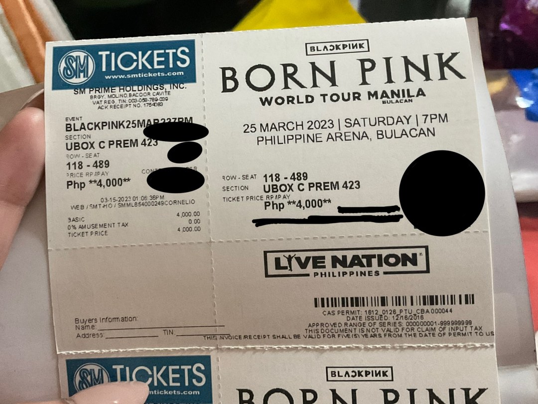 BLACKPINK BORN PINK WORLD TOUR BULACAN - MAR 25, Tickets & Vouchers ...