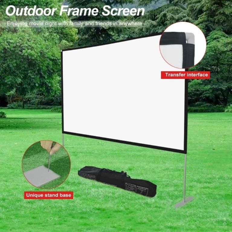 [BML] High Quality Portable Projector Screen with Stand 100 inch 16:9 ...