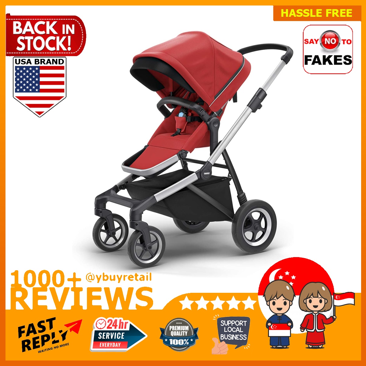 [BML] Thule Sleek City Premium High EnD Stroller 360 rotate front and ...