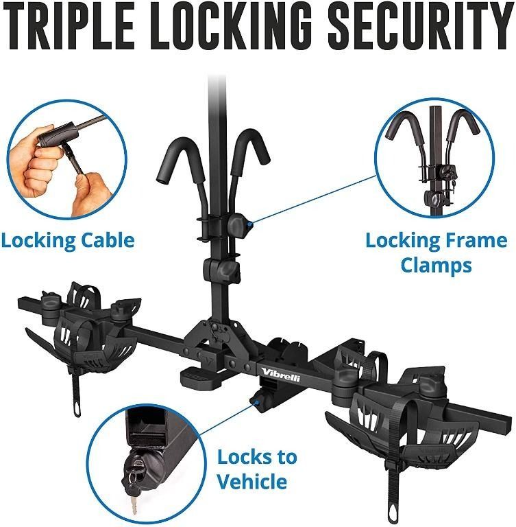 [BML] Vibrelli Bike Hitch Rack for Cars, SUV - Holds 130lbs - Anti ...