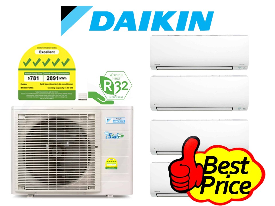 BRAND NEW DAIKIN SYSTEM 4 MKM85/CTKM25 X 3 + CTKM35 WITH 12KBTU UPGRADE ...