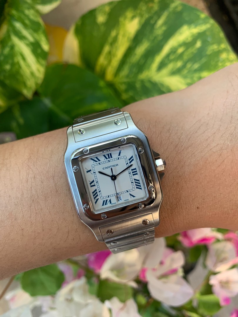 Cartier Santos Jr Galbee GM, Luxury, Watches on Carousell