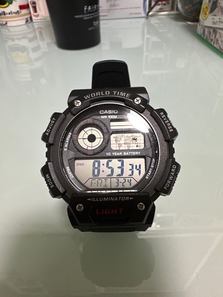 Casio WR100M black, 名牌, 手錶 - Carousell