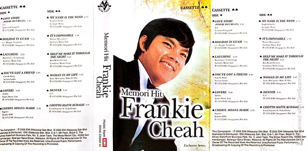 Cassette - Frankie Cheah - Memori Hit, Hobbies & Toys, Music & Media, CDs & DVDs on Carousell