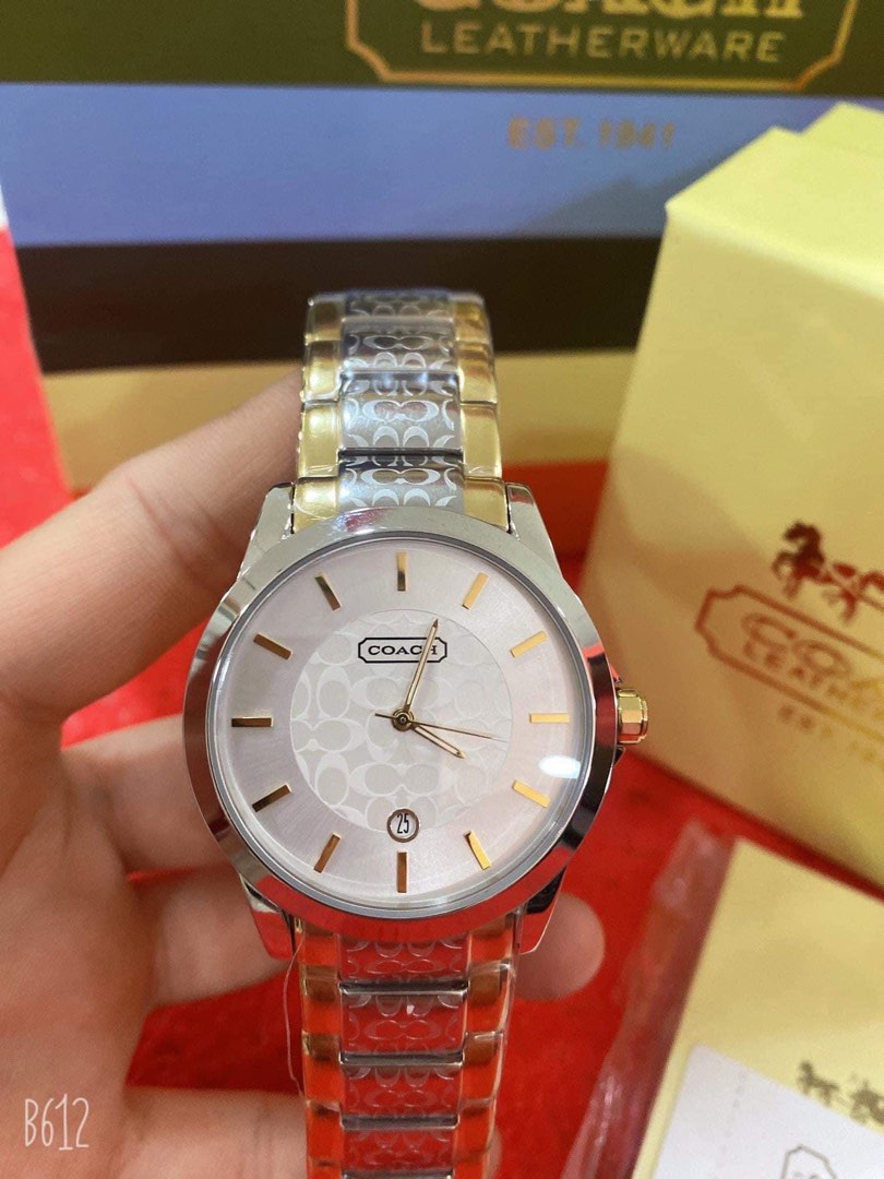 COACH TWO TONE WHITE DIAL AUTHENTIC WATCH on Carousell