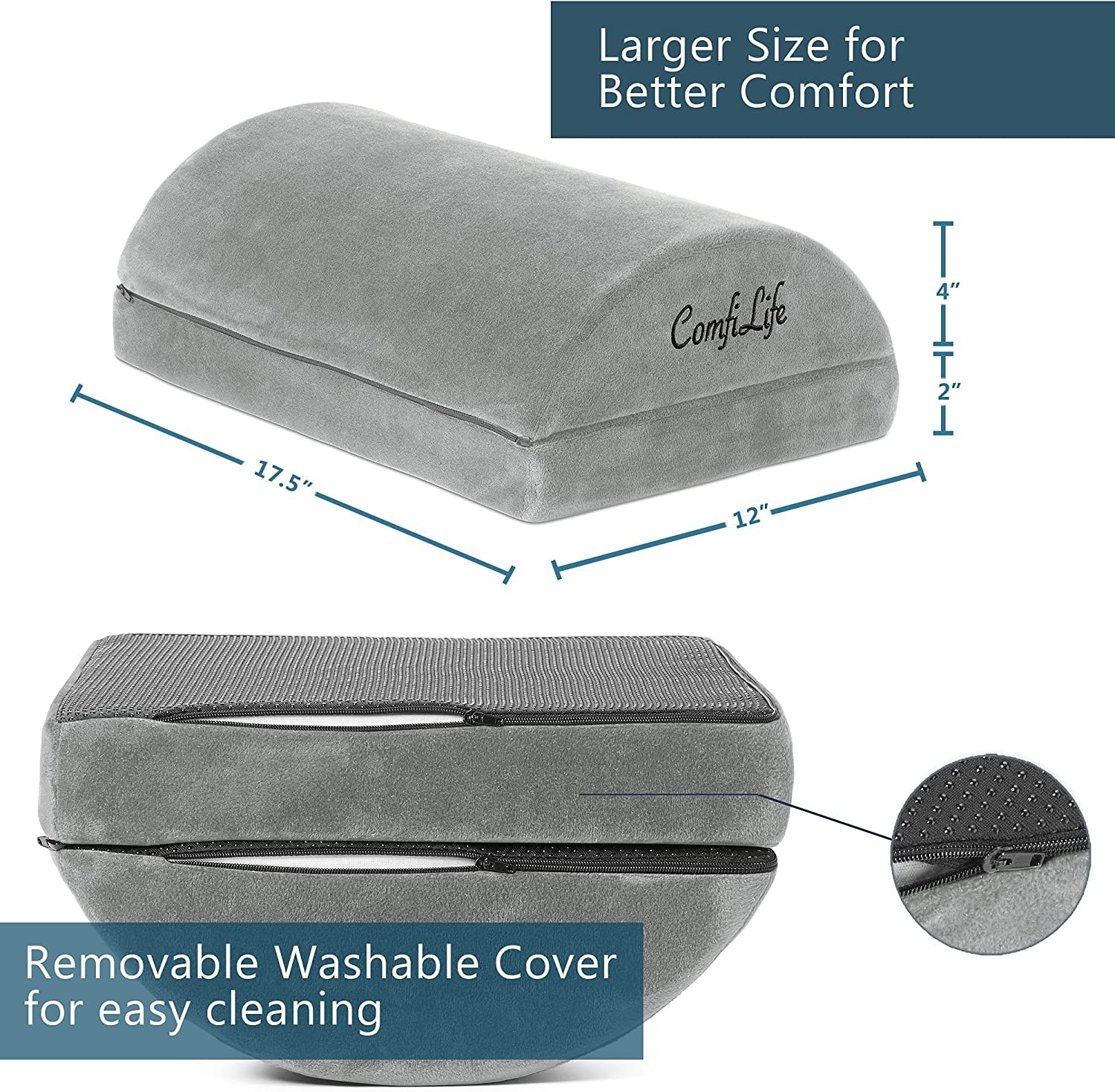 ComfiLife Foot Rest for Under Desk at Work – Adjustable Memory Foam ...