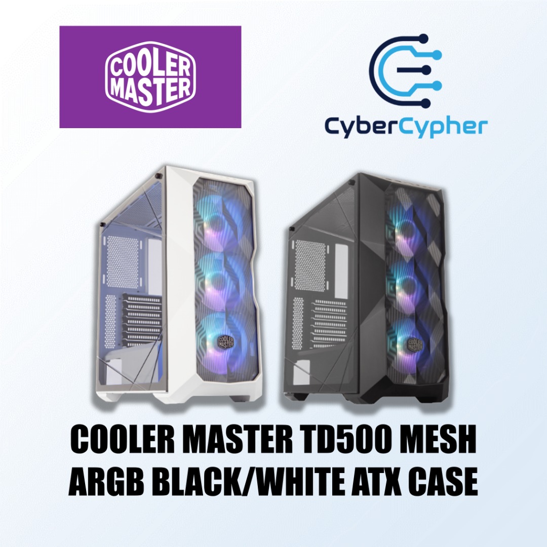 COOLER MASTER TD500 MESH ARGB BLACK/WHITE ATX CASE, Computers & Tech ...