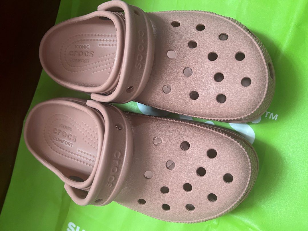 Original Crocs Platform Pale Blush, Women's Fashion, Footwear, Wedges ...